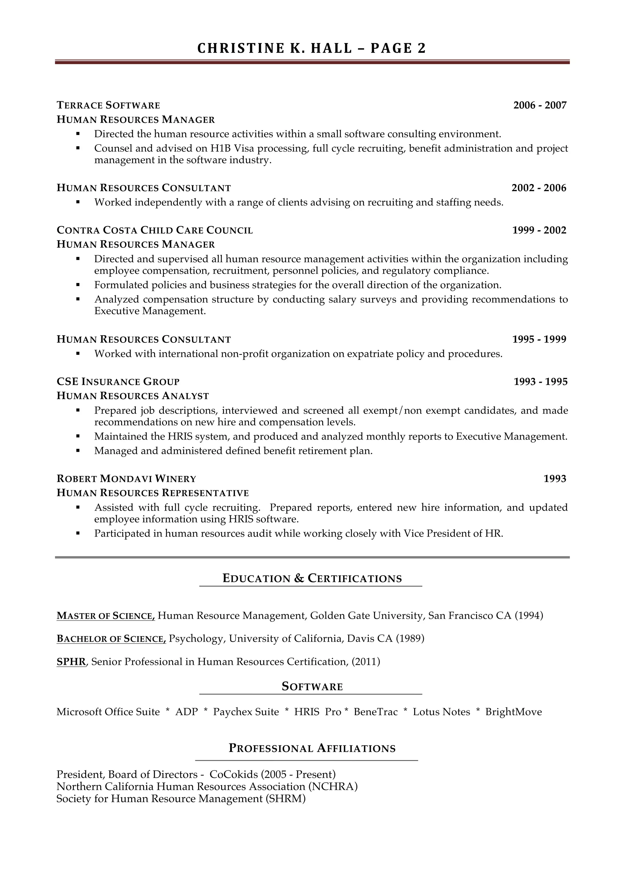 Christine Hall's Resume | PDF