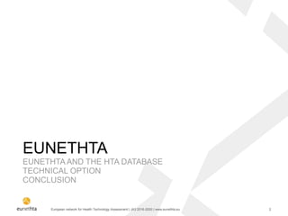 The EUnetHTA perspective on the HTA database | PPTX