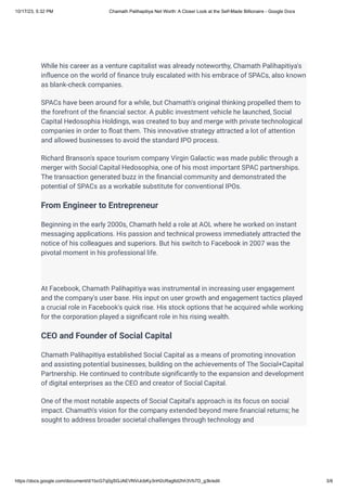 Chamath Palihapitiya Net Worth-A Closer Look at the Self-Made ...