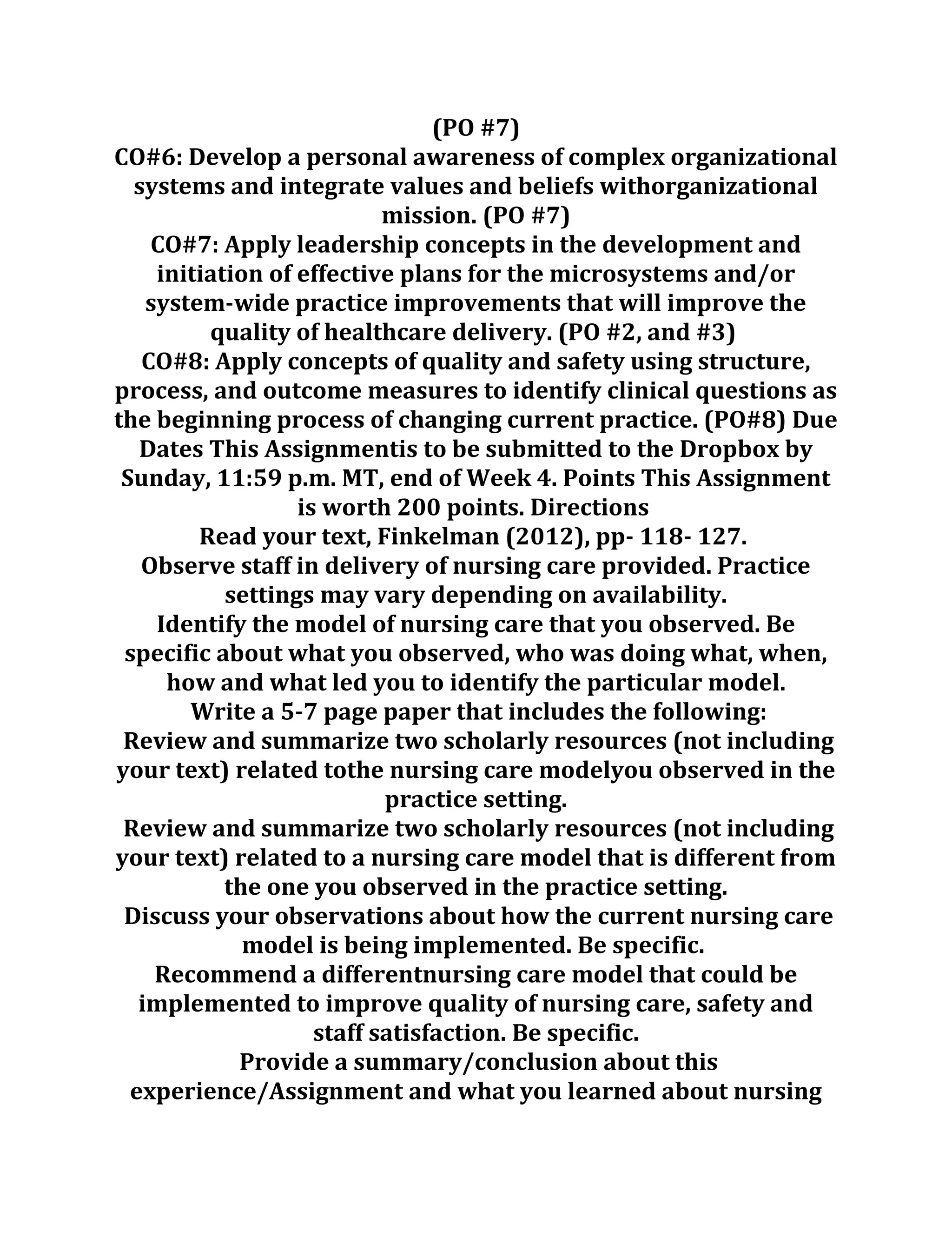 Chamberlain college-of-nursing nr 447 week 4 assignment nursing care ...