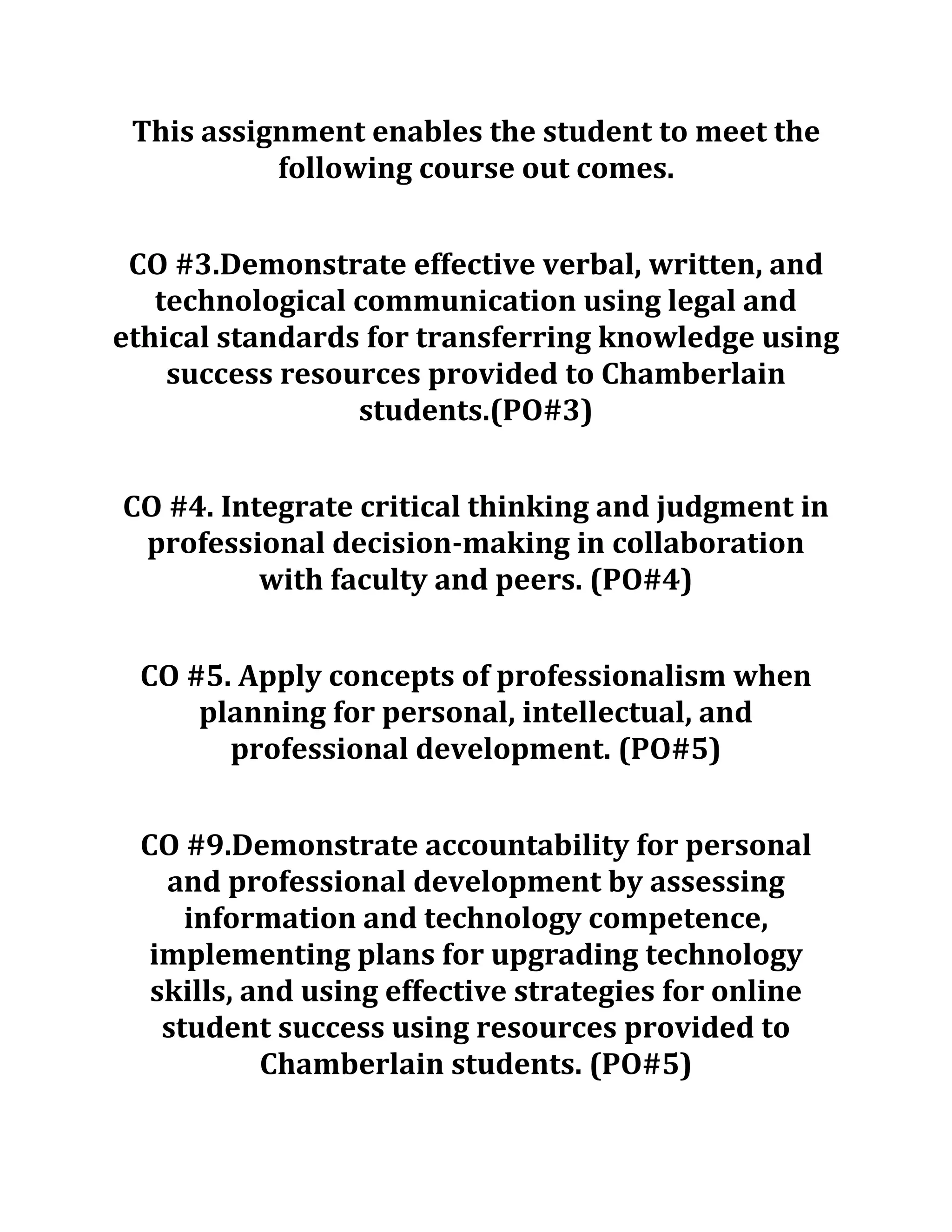 Chamberlain college of nursing nr 351 week 3 assignment professional ...
