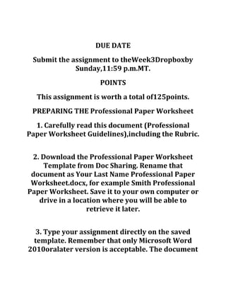 Chamberlain college of nursing nr 351 week 3 assignment professional ...
