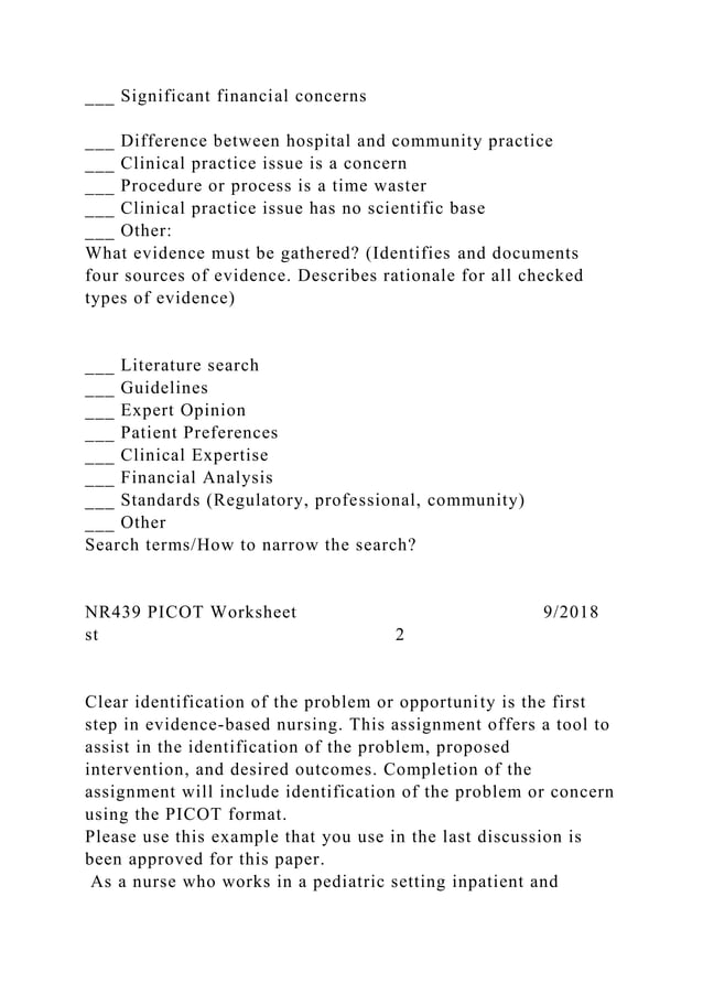 Chamberlain College of Nursing NR 439 PICOT WorksheetPICOT .docx