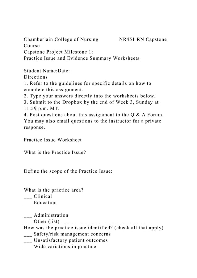 Chamberlain College of NursingNR451 RN Capstone CourseCapstone.docx ...