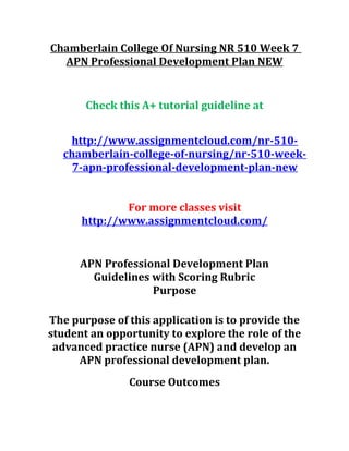 Chamberlain college of nursing nr 510 week 7 apn professional ...