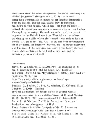 Chamberlain University College of NursingHealth Assessment | DOCX