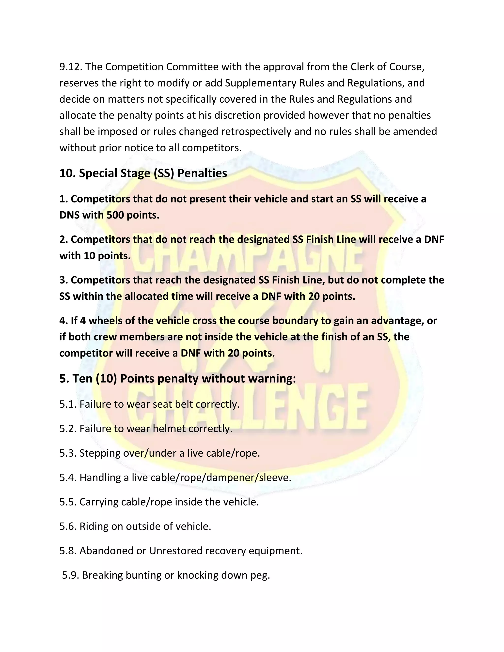 Supplementary Rules and Regulations | PDF