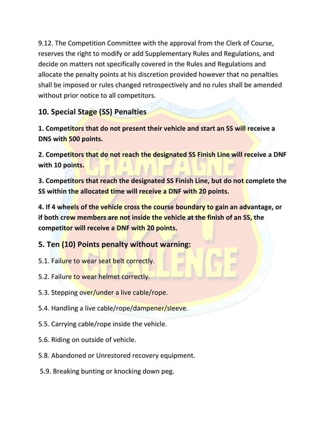 Supplementary Rules and Regulations | PDF | Track and Field | Sports