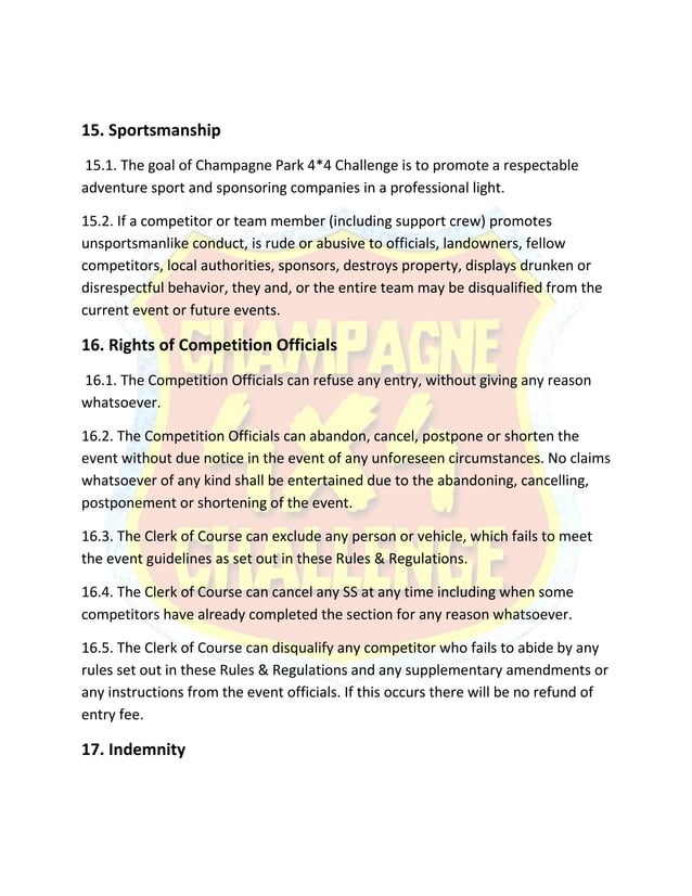 Supplementary Rules and Regulations | PDF | Track and Field | Sports