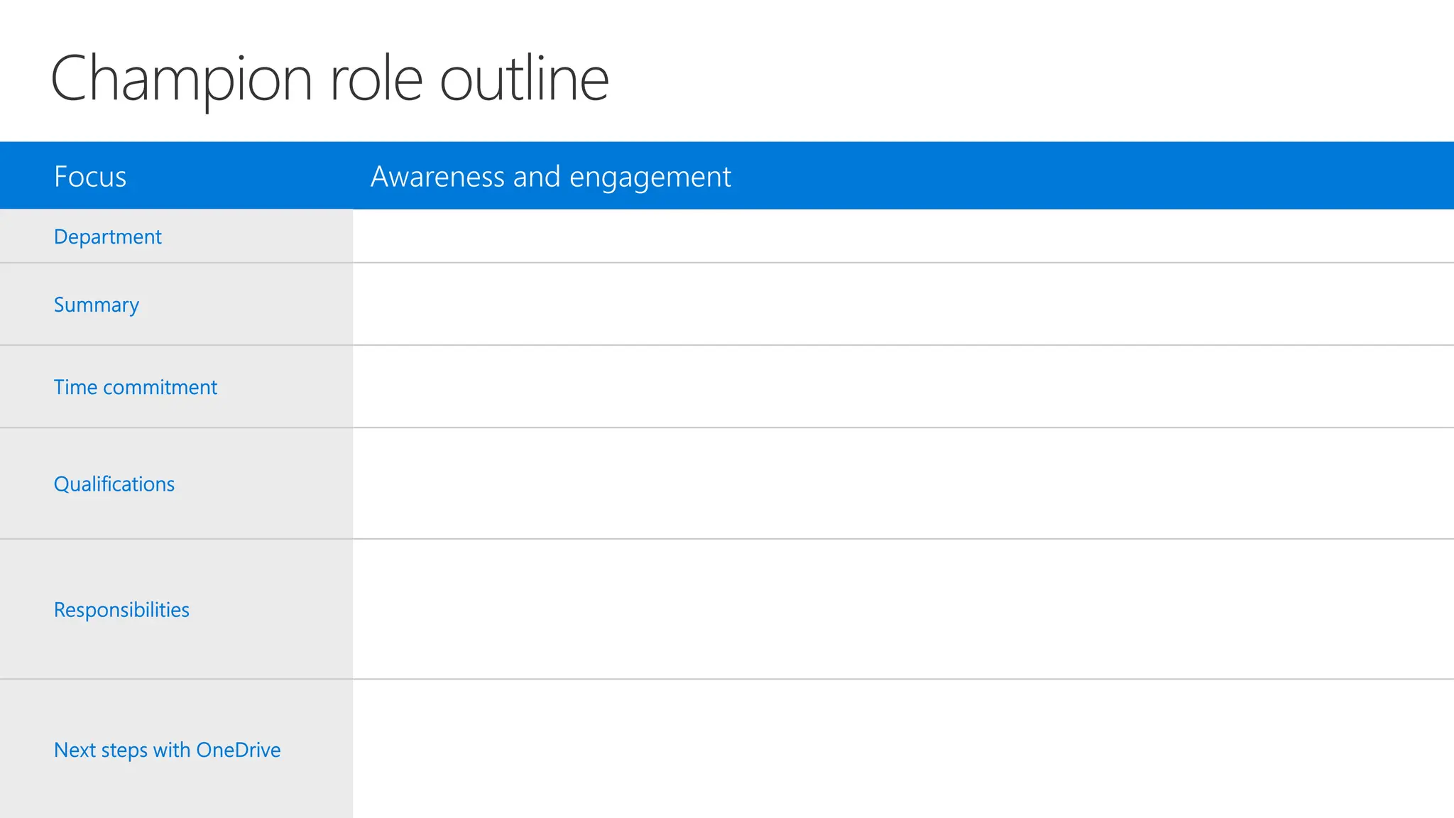 Champion Program Plan - Template for driving adoption of Office 365 | PPT