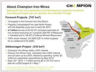 Champion iron mines nov. 2012 en | PPT
