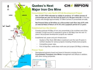 Champion iron mines nov. 2012 en | PDF