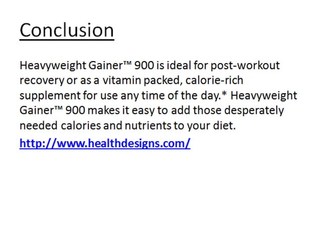 Champion Nutrition Heavyweight Gainer | PPTX