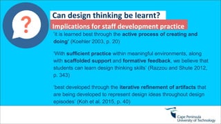 Towards Design Thinking in Academic Staff Development | PPTX