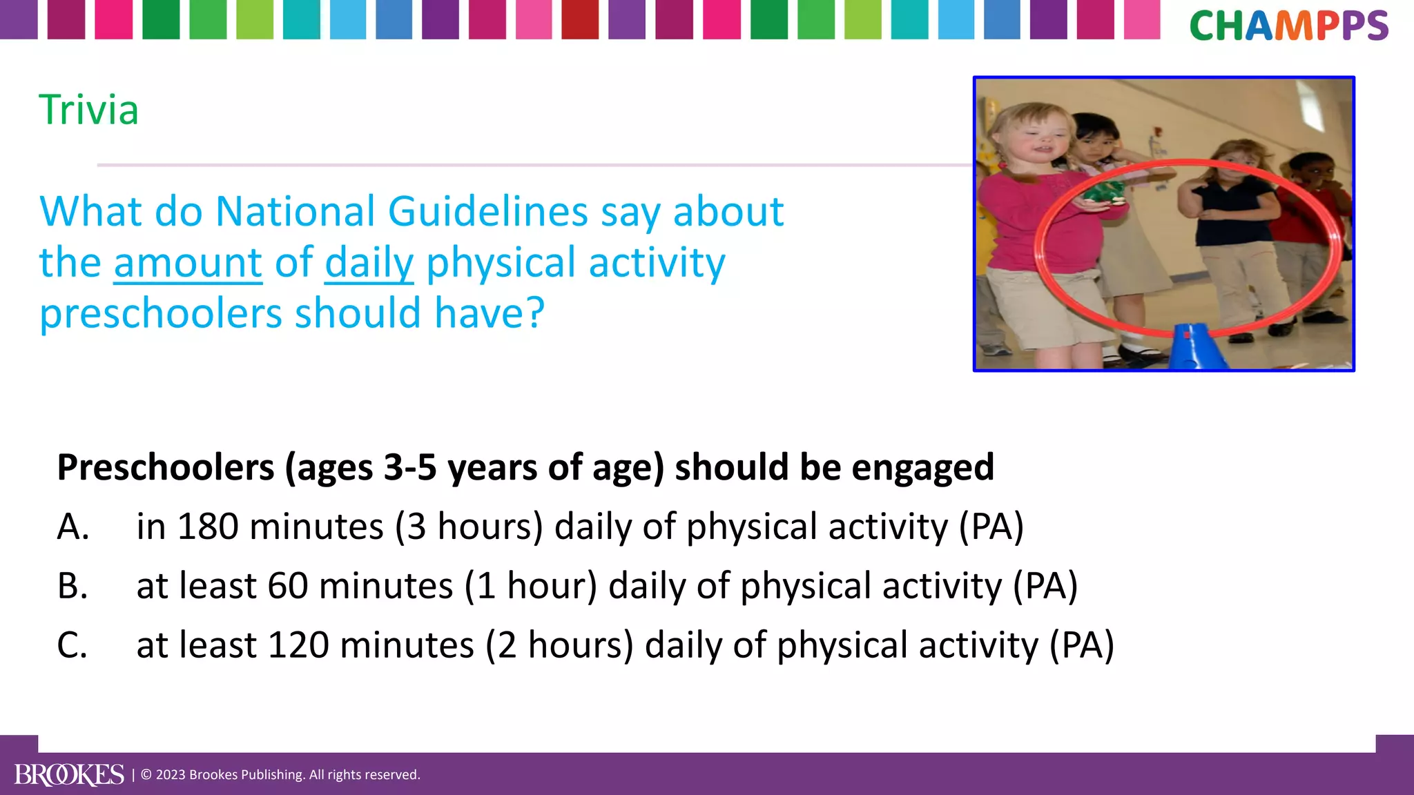 Children in Action Motor Program for Preschoolers (CHAMPPS) | PPT