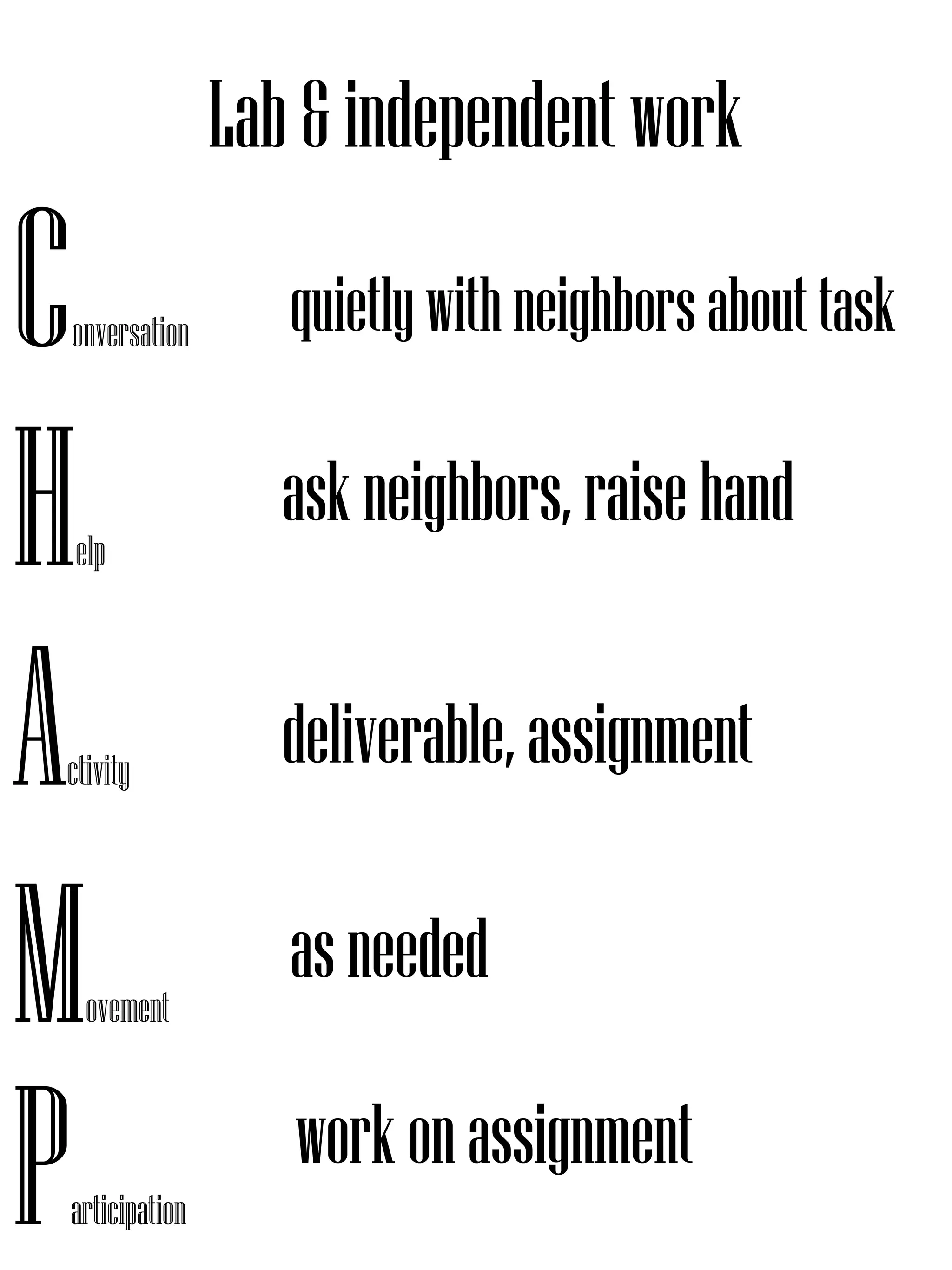 Champs Classroom Expectations | PDF