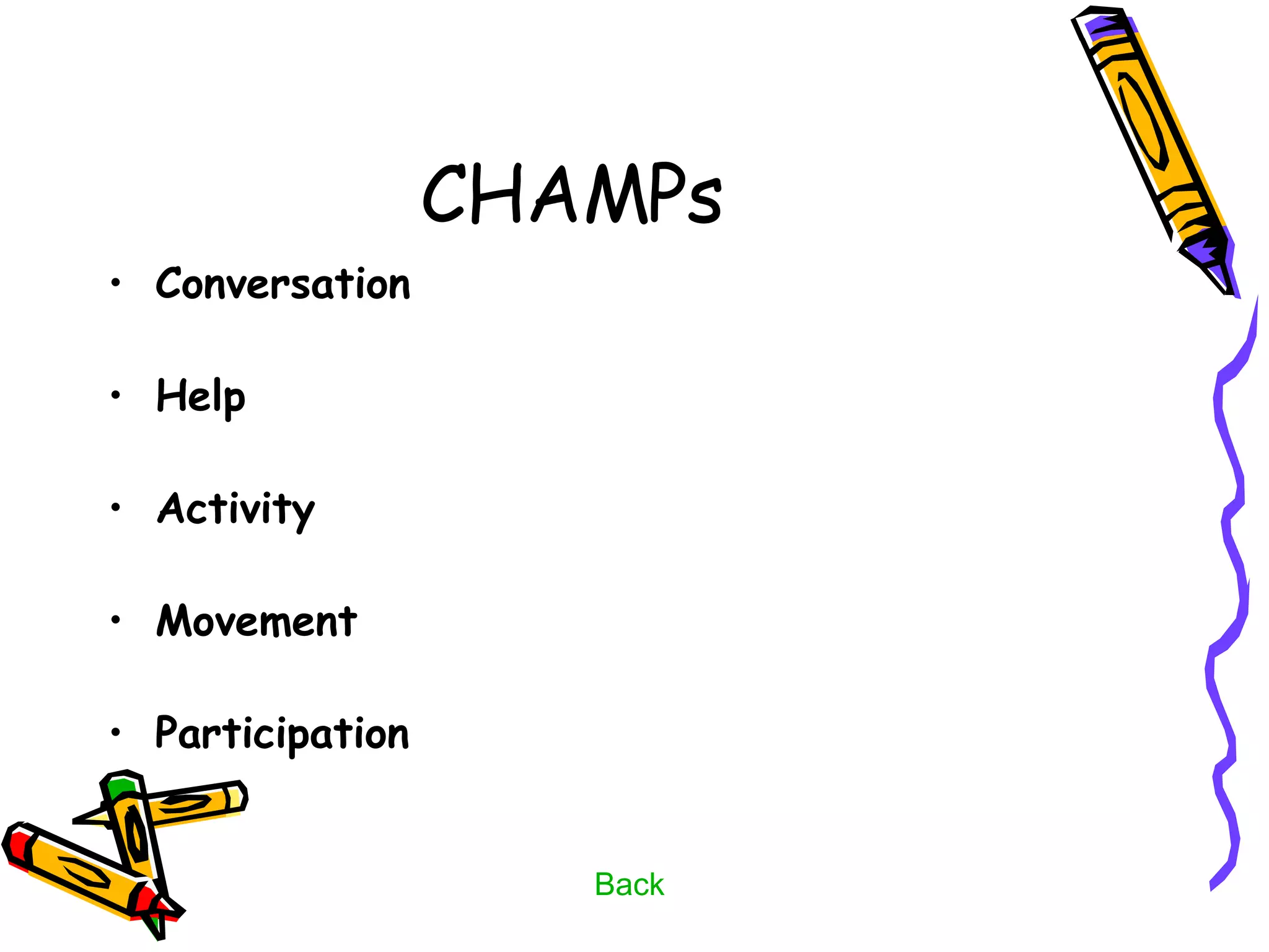 CHAMPs Classroom Activity | PPT