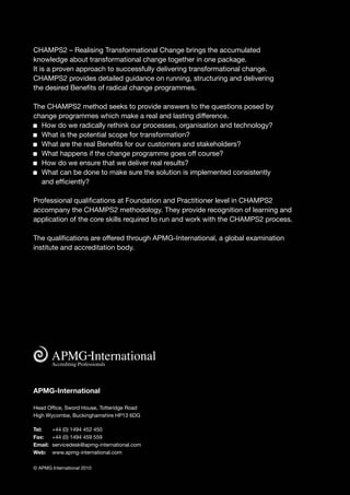 CHAMPS2 White Paper | PDF