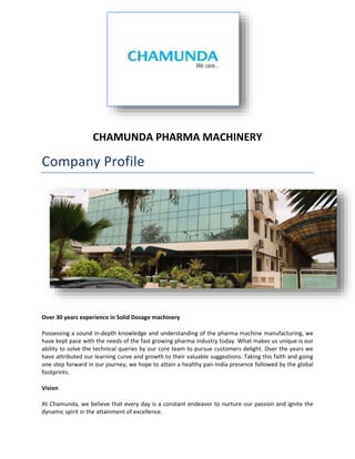 Chamunda Pharmaceutical Machinery | DOCX | Manufacturing Industry ...
