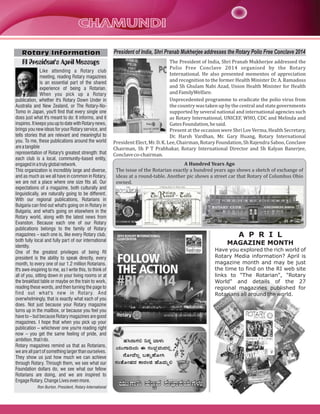 Chamundi #39 Rotary Mysore weekly bulletin, 3rd April 2014 | PDF