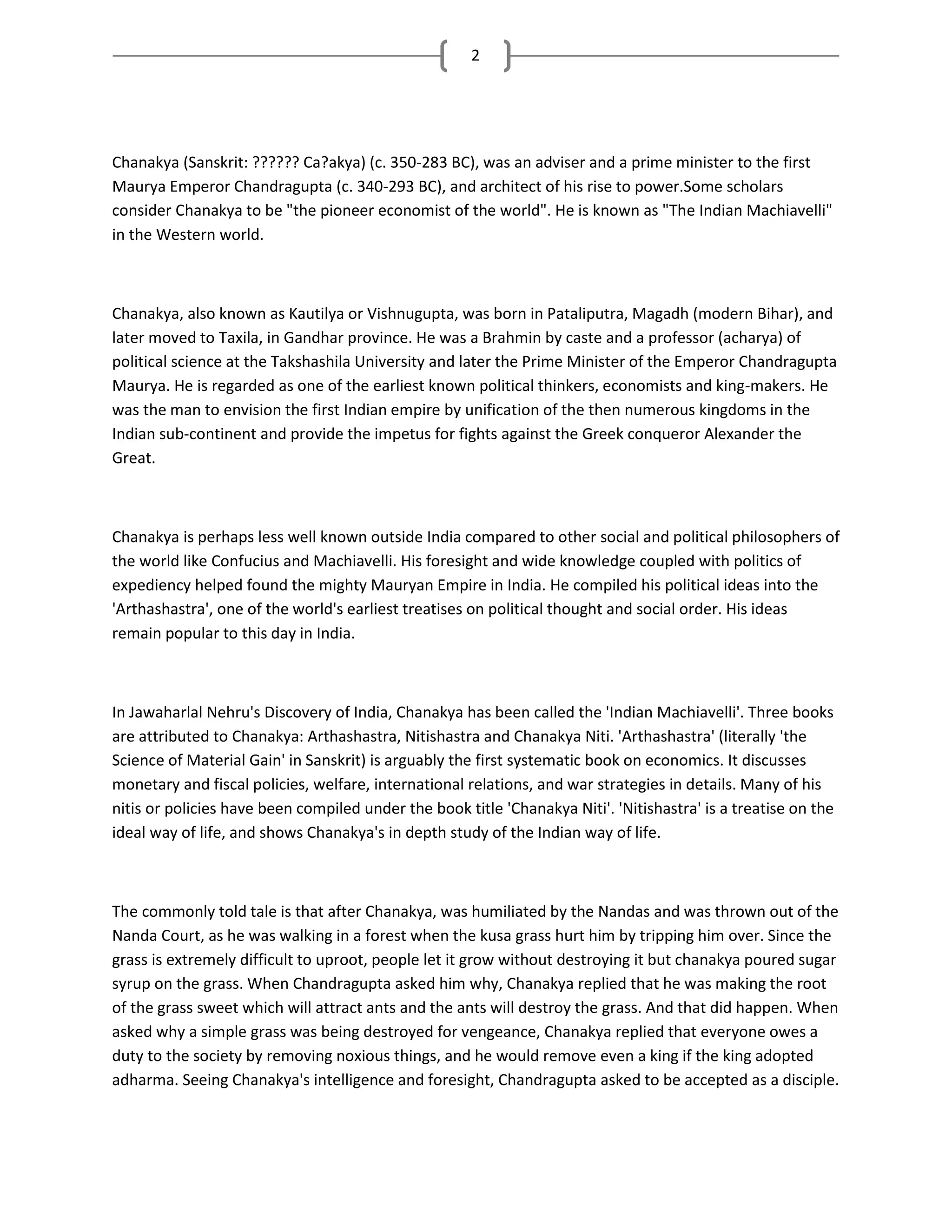 Chanakya | DOCX