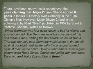 MAJOR DHYAN CHAND | PPTX