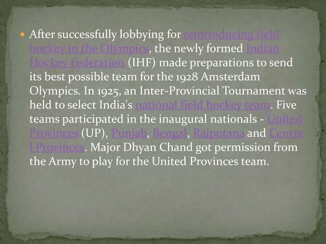 MAJOR DHYAN CHAND | PPTX