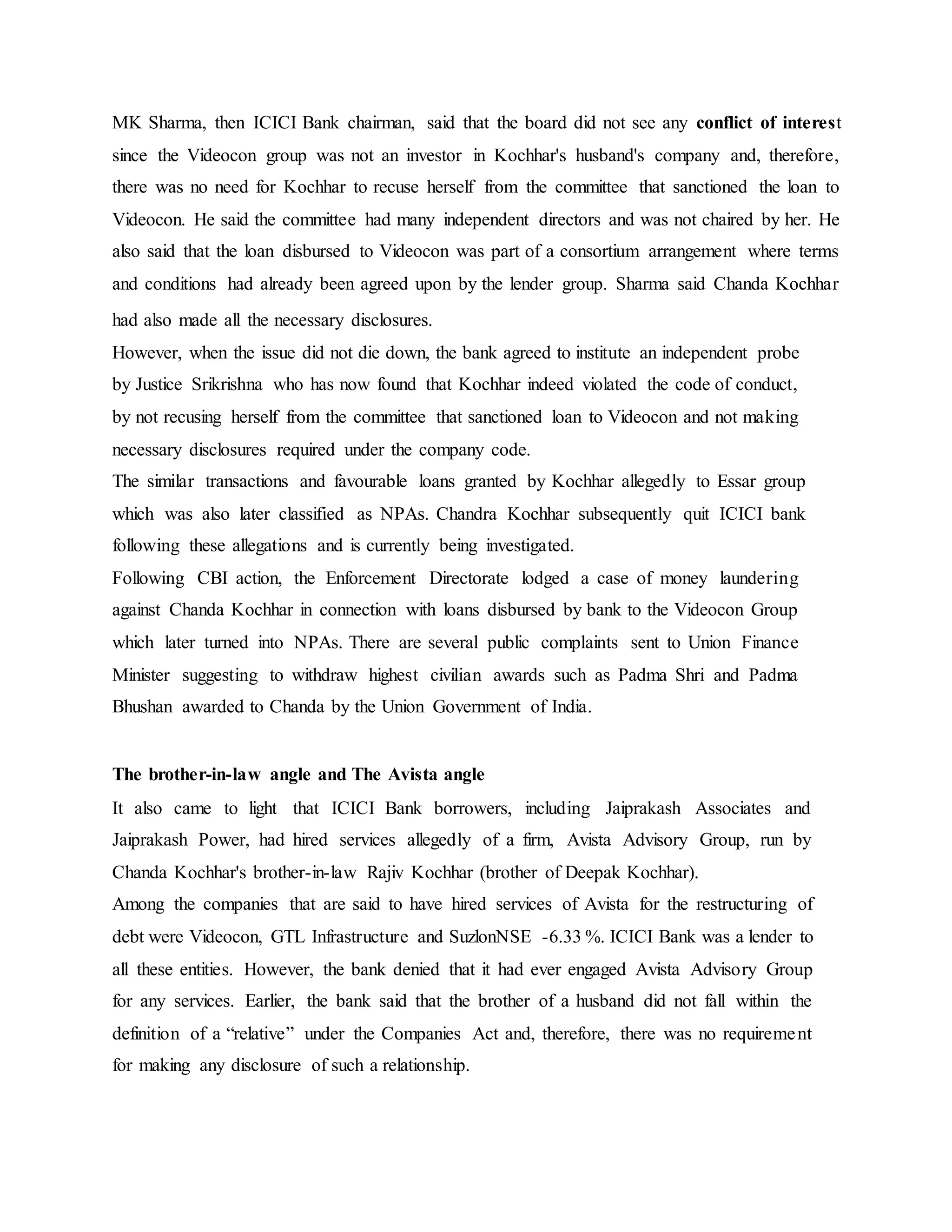 Chanda kochhar new (autosaved) | PDF