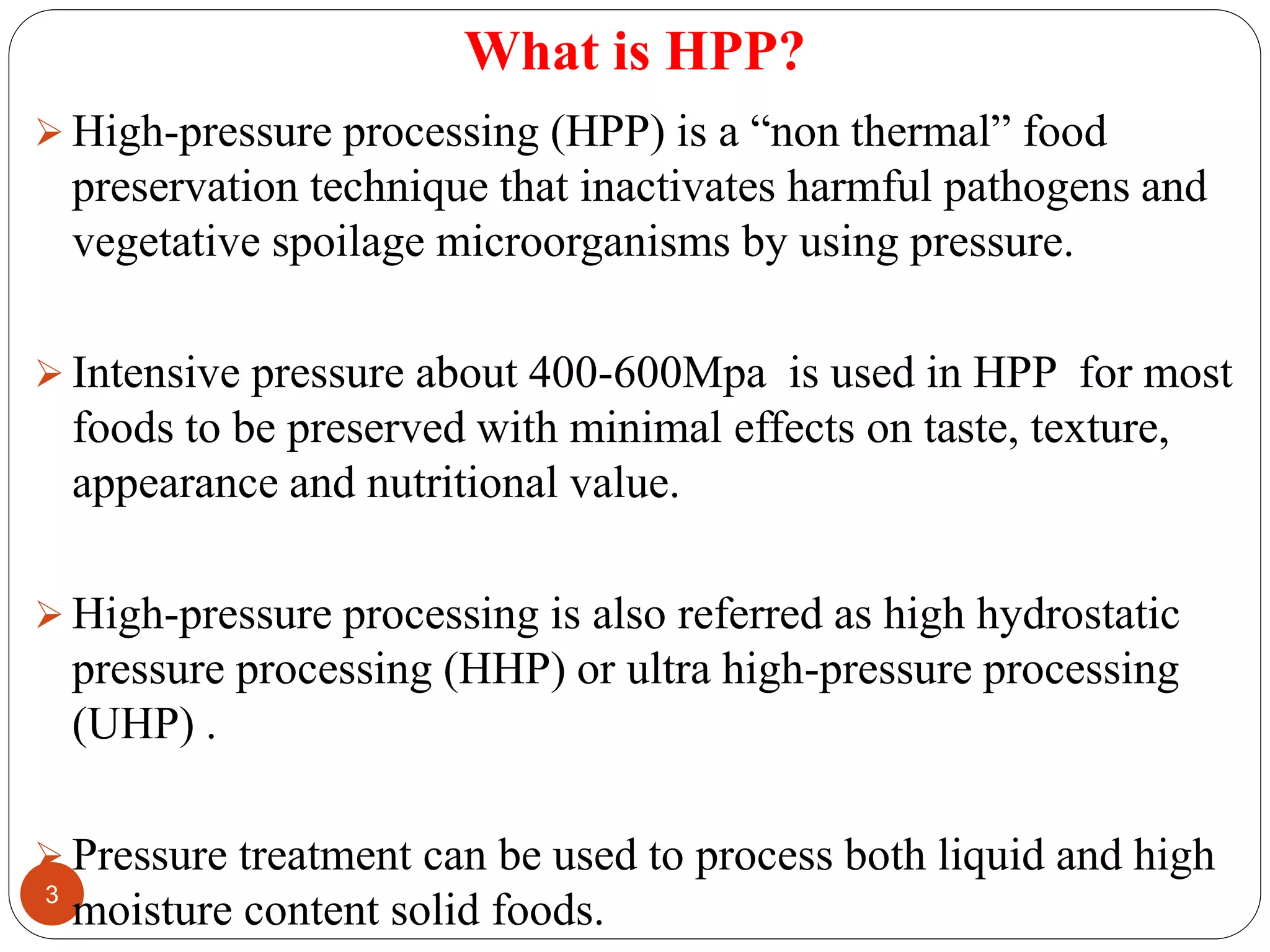 High pressure processing of foods | PPTX