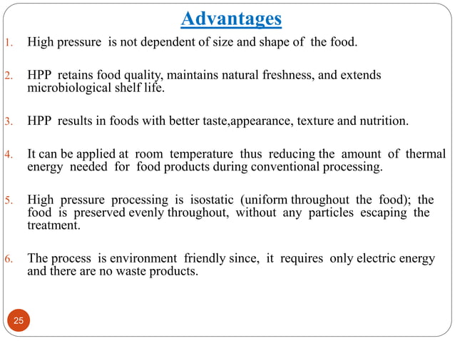 High pressure processing of foods | PPTX