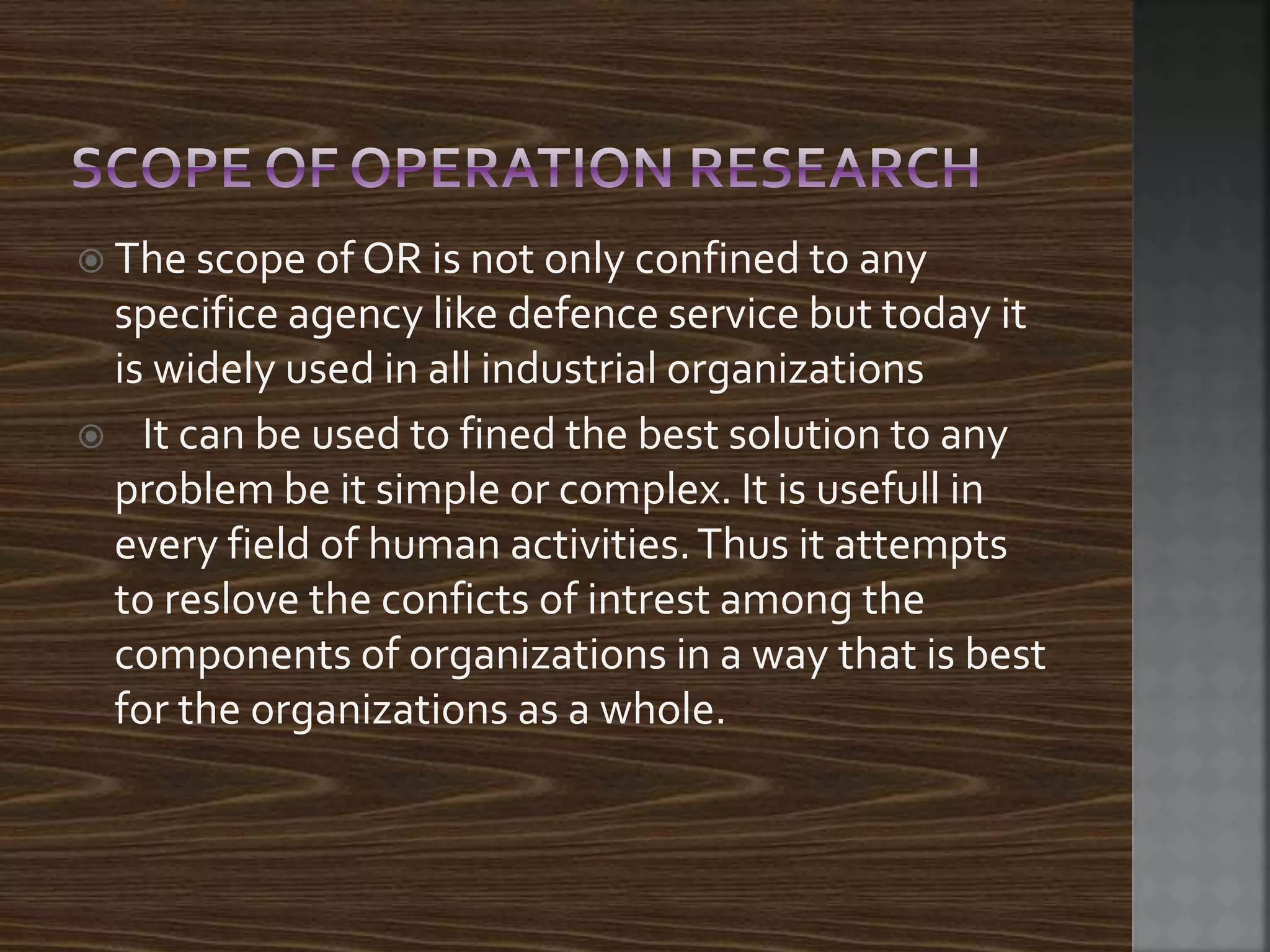 Operations Research - Application and Scope in Business Areas | PPTX