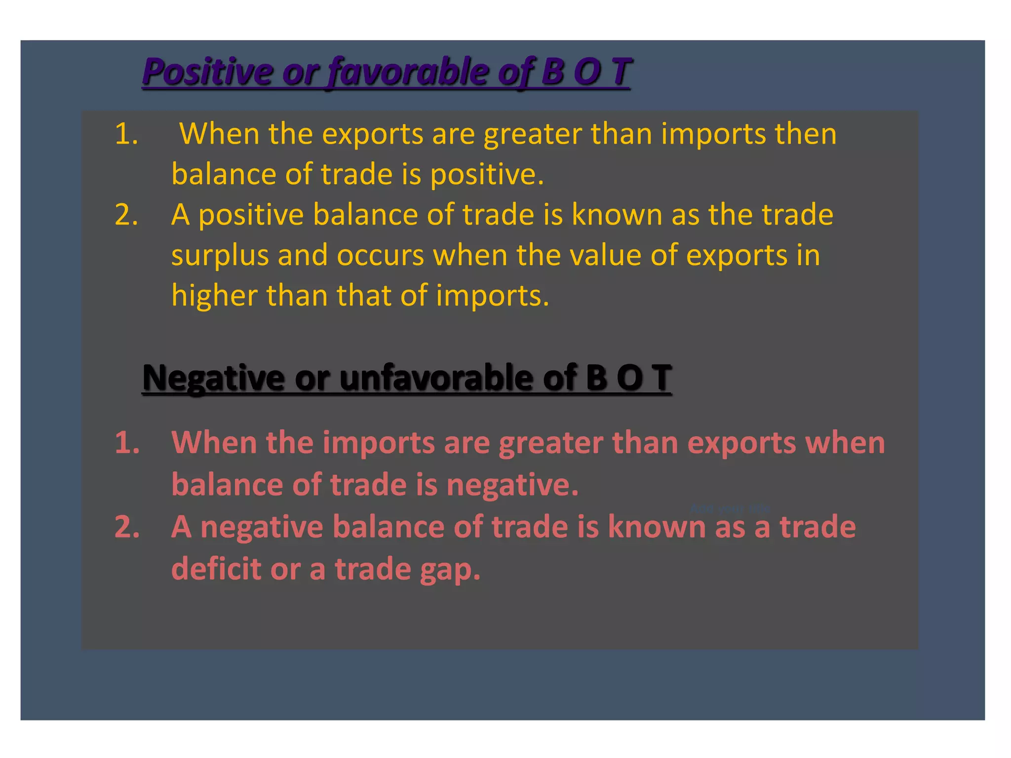 Balance of Trade - Importance and Types | PPTX