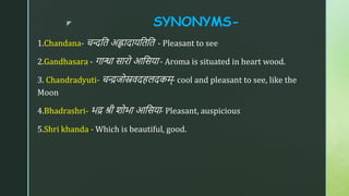 Chandana( santalum album) and rakta chandana description and updates.pptx