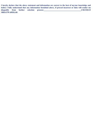 Chandan CV | DOC | Human Resources | Business