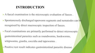 faecal examination sedimentation menthod | PPT