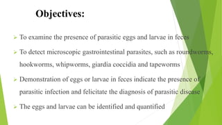 faecal examination sedimentation menthod | PPT