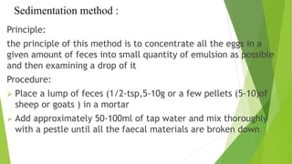 faecal examination sedimentation menthod | PPT
