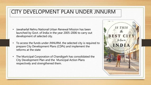 CHANDIGARH - CITY DEVELOPMENT PLAN UNDER JNNURM | PPTX