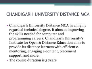 Chandigarh university distance mca | PPT