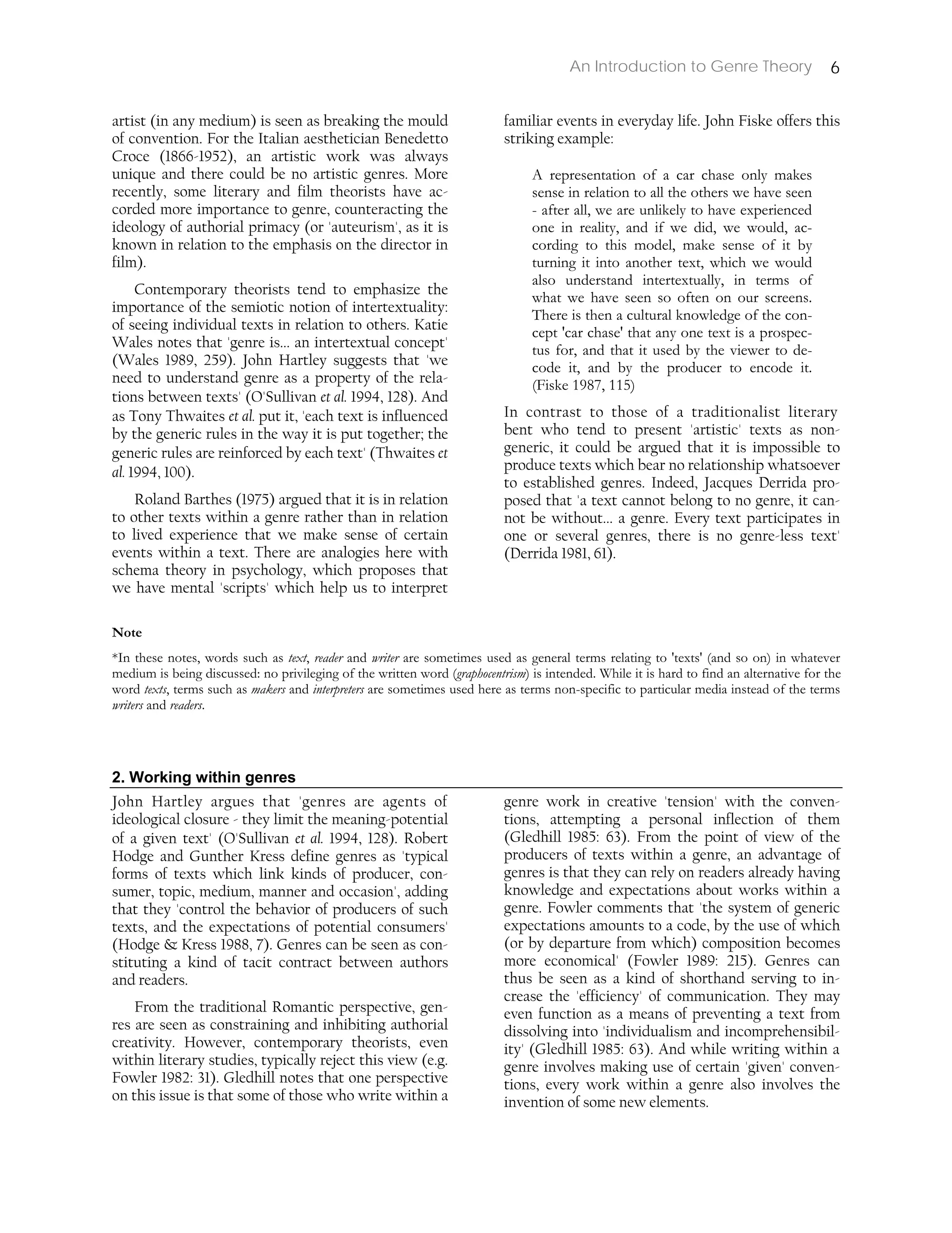 Genre Theory - Chandler | PDF
