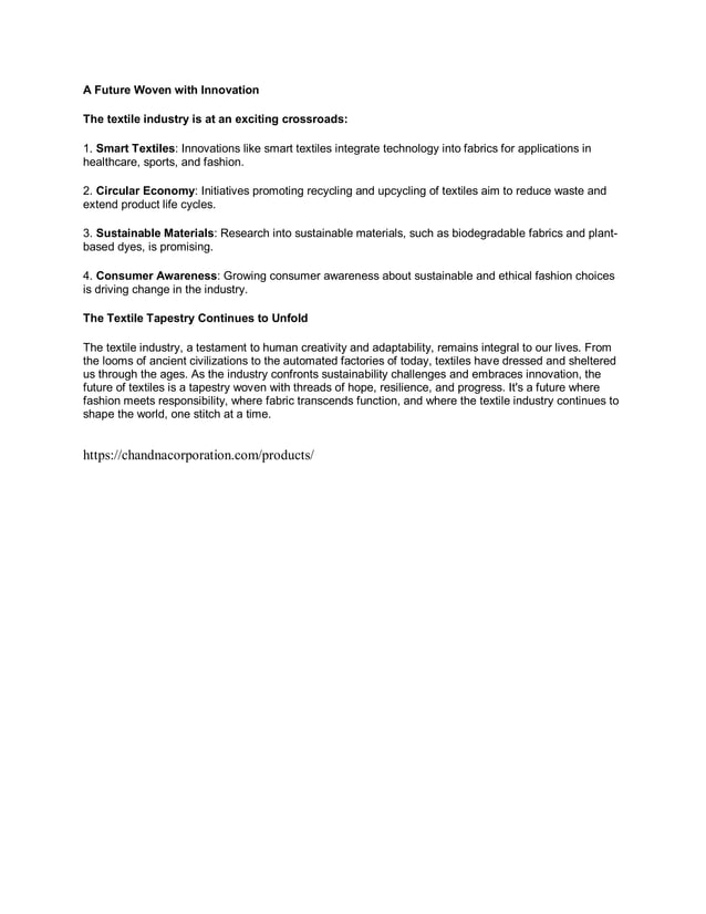 Unraveling the Threads: The Dynamics and Evolution of the Textile ...