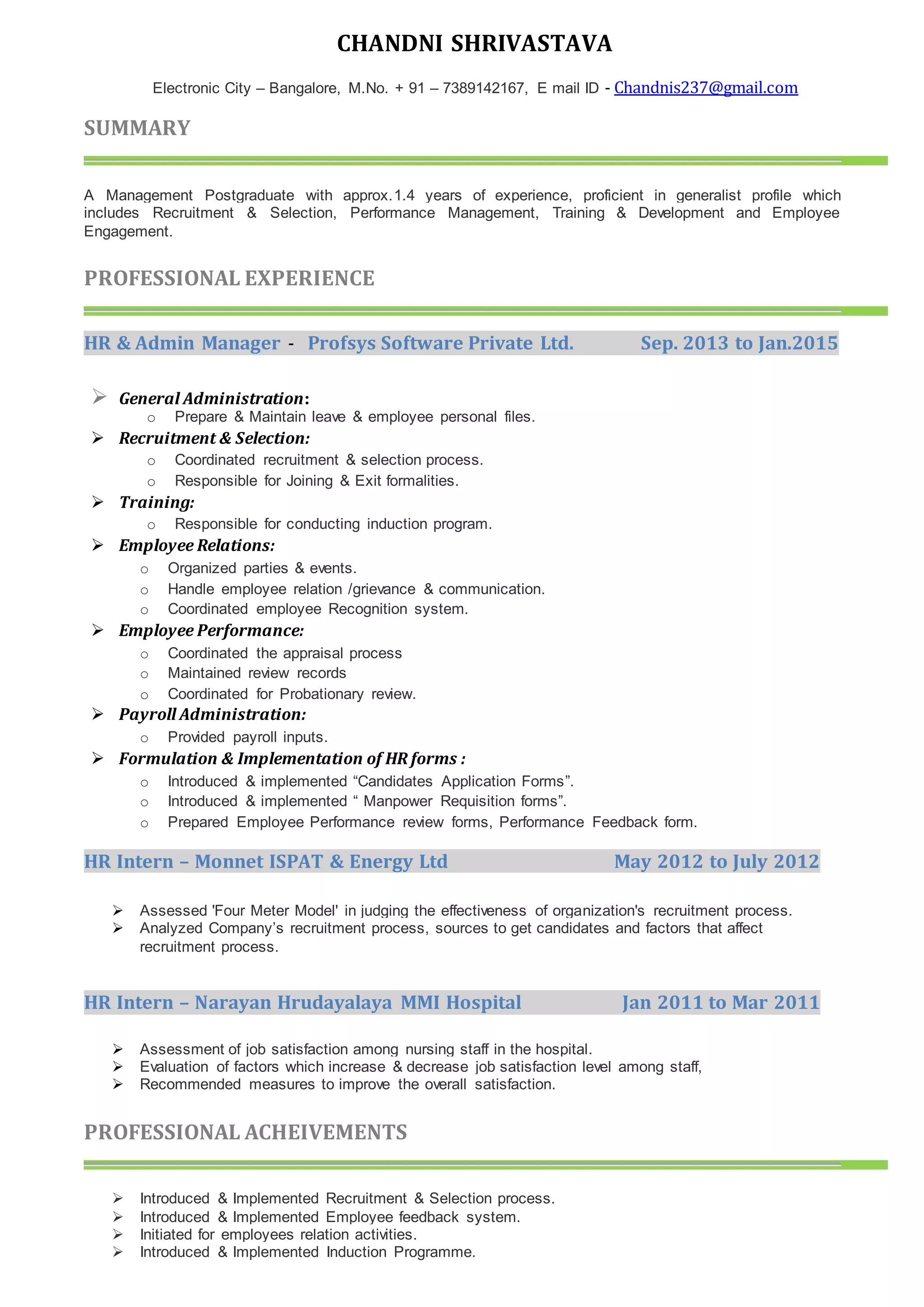 Chandni shrivastava cv new 2 | PDF