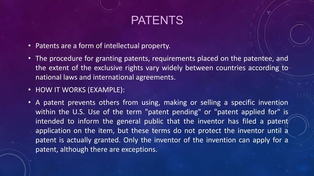 Introduction about Patents and Taxation | PPT