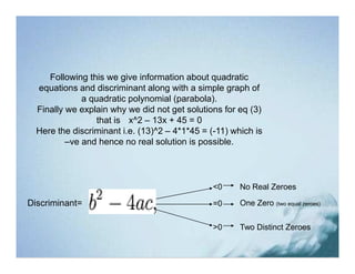 Chandrayan quadratic equation | PDF