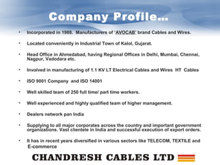 Chandresh cables limited company profile blue1 | PPT