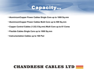 Chandresh cables limited company profile blue1 | PPT