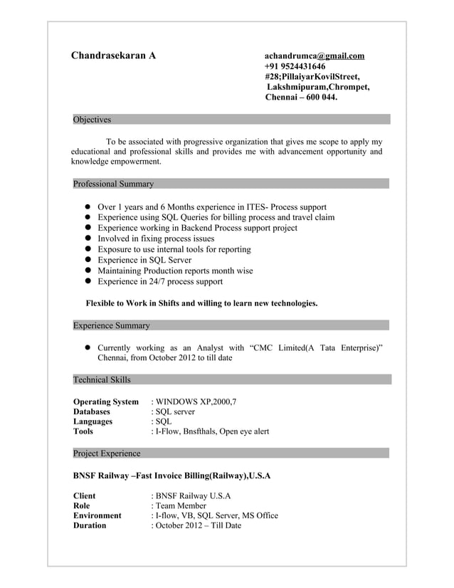 Chandru resume | PDF