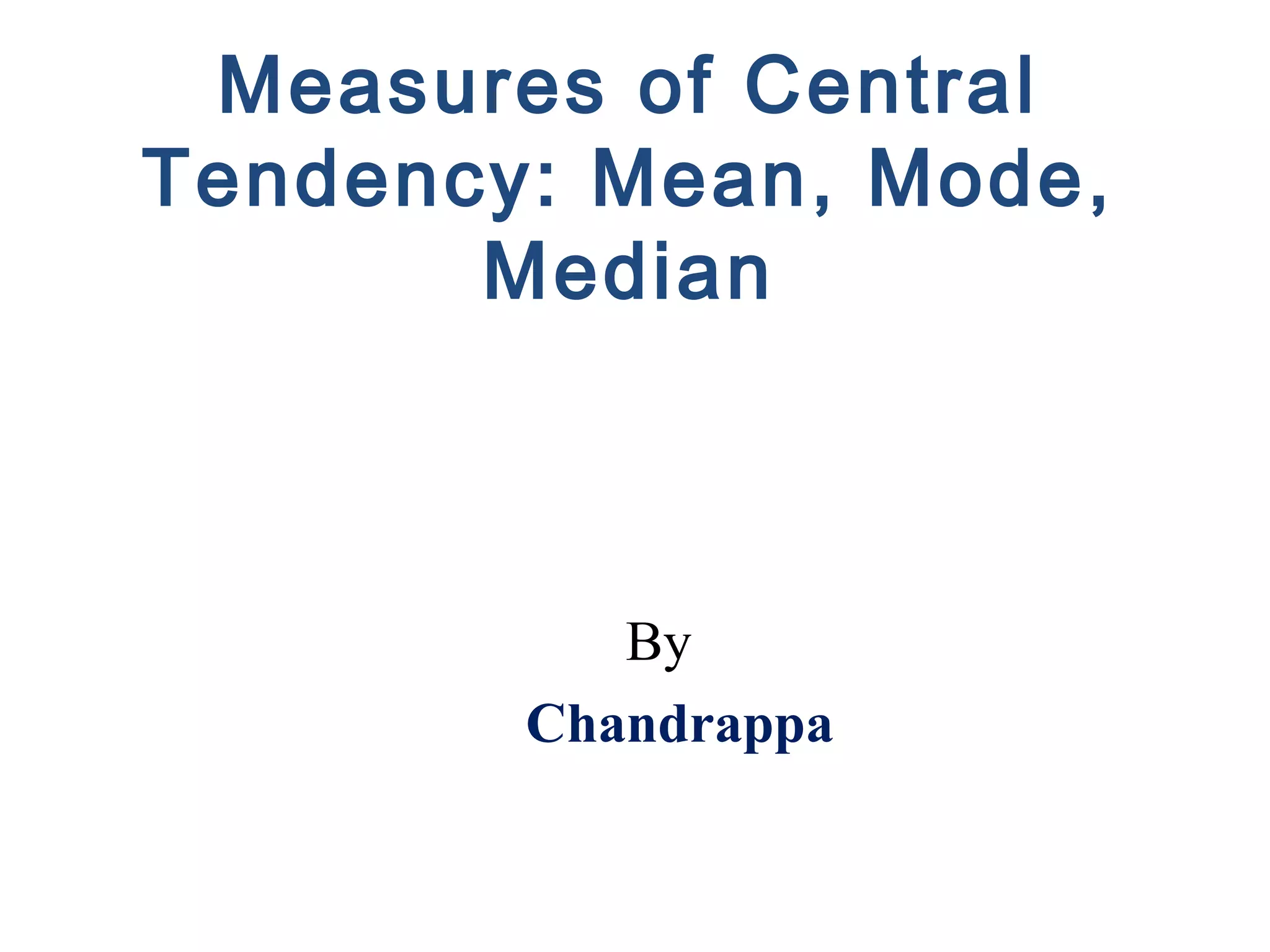 Measure of Central Tendency | PPT