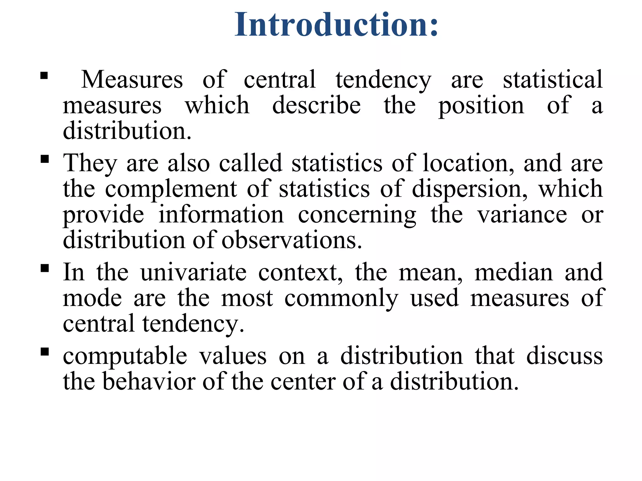 Measure of Central Tendency | PPT