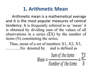 Measure of Central Tendency | PPT